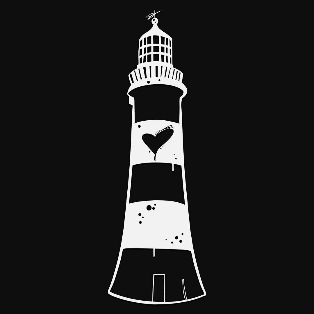 Lighthouse With Heart Svg Cut File, Glowforge File, Vinyl Template ...