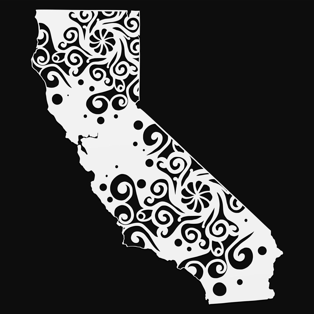 California Mandala Svg File, Geography Cut File, Glowforge Svg, United ...