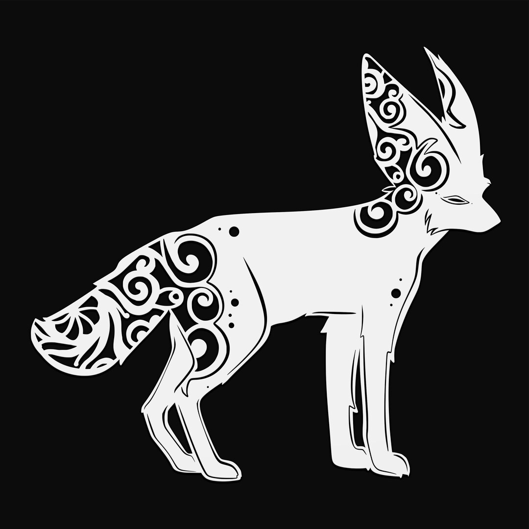 Fennec Fox Mandala Svg Cut File, Glowforge File, Vinyl Template, Laser ...