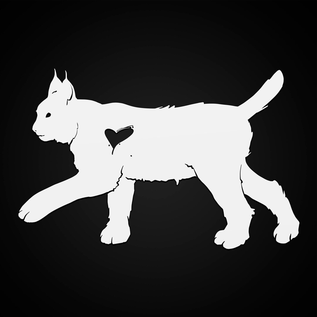 Bobcat With Heart Svg, Svg Cut File, Glowforge File, Vinyl Template ...