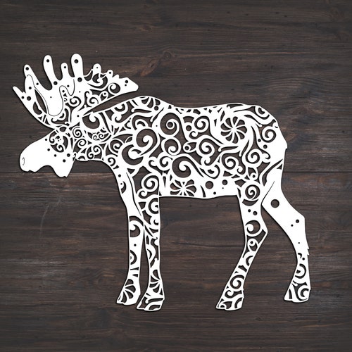 3D Mandala Moose Animal Paper Cut File Digital Download SVG | Etsy
