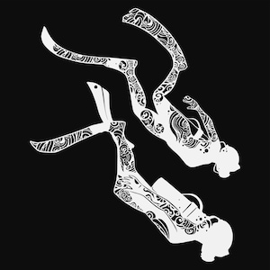 Scuba Diver Mandala Svg Cut File, Glowforge File, Vinyl Template, Laser ...