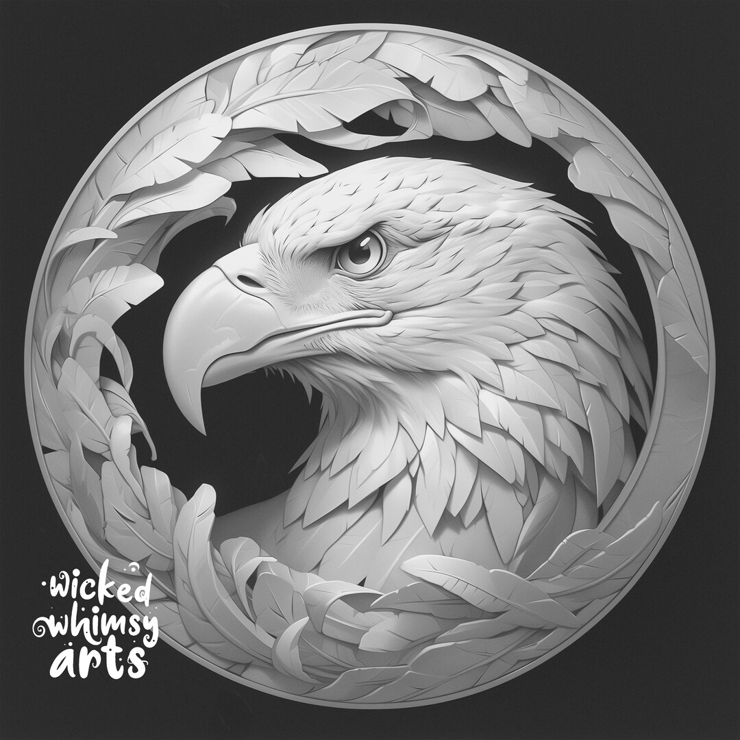 Eagle by Wicked Whimsy Arts Png for Co2 Wood Engraving Drawing 467 - Etsy