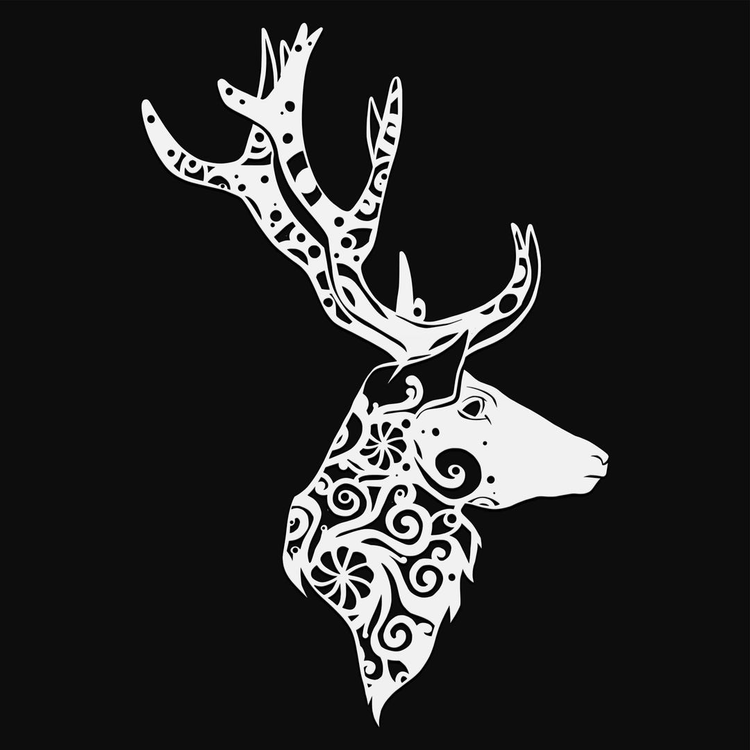 Mule Deer Mandala Svg Cut File, Deer Glowforge File, Vinyl Template ...