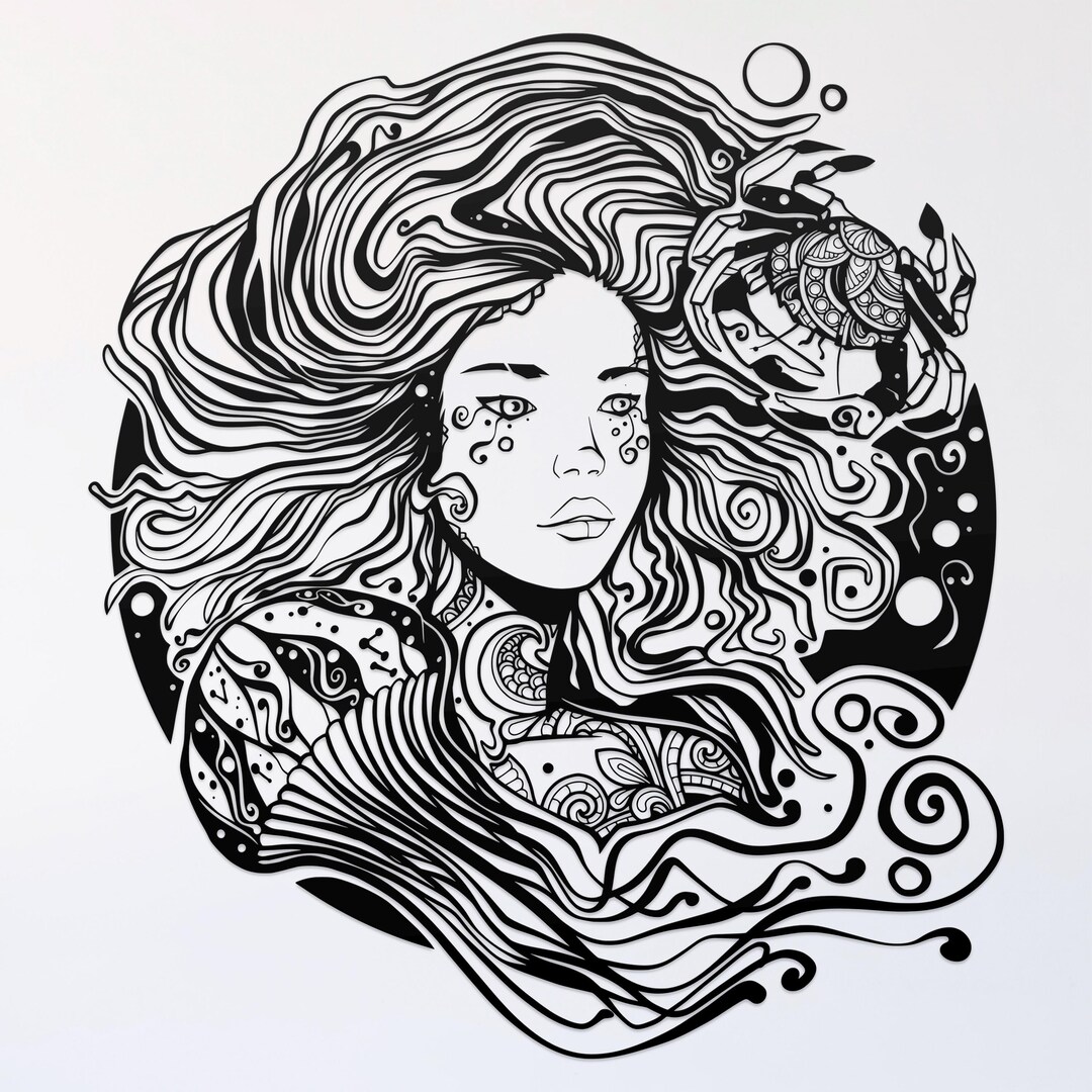 Cancer Zodiac Mandala Svg Cut File, Glowforge File, Vinyl Template ...