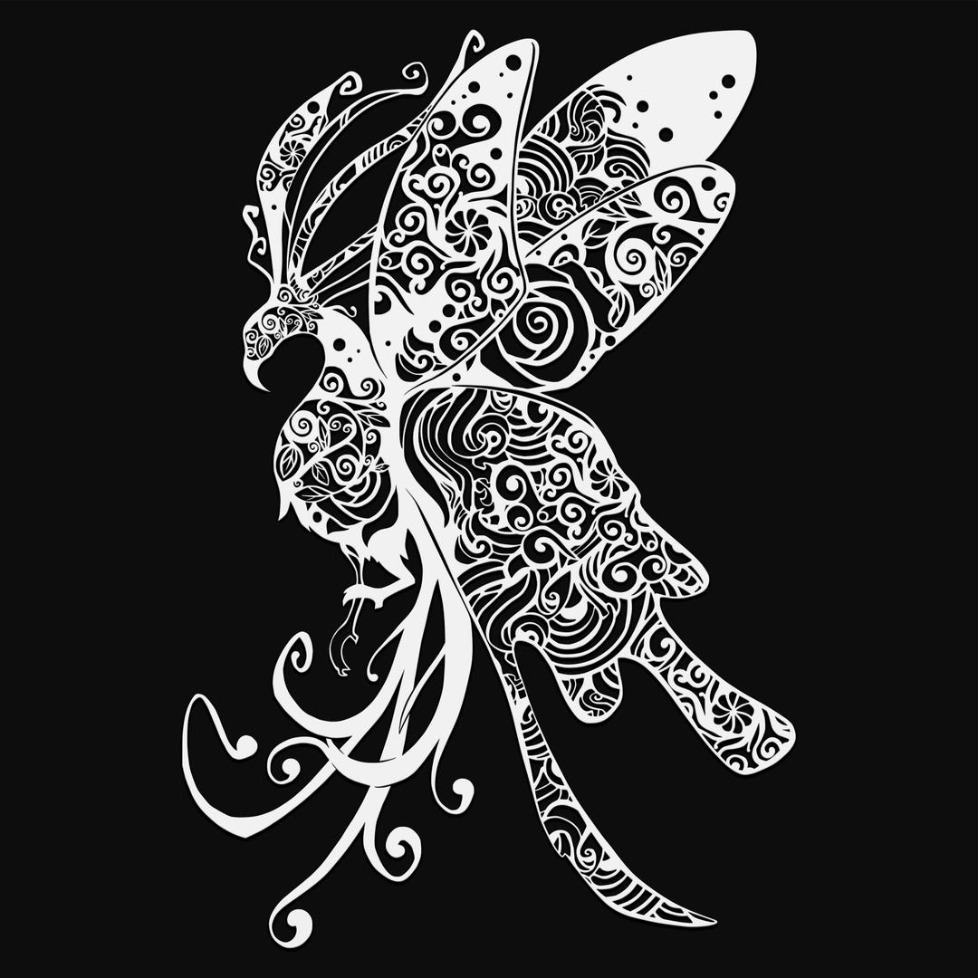 Phoenix Mandala Svg Cut File, Glowforge File, Vinyl Template, Fantasy ...
