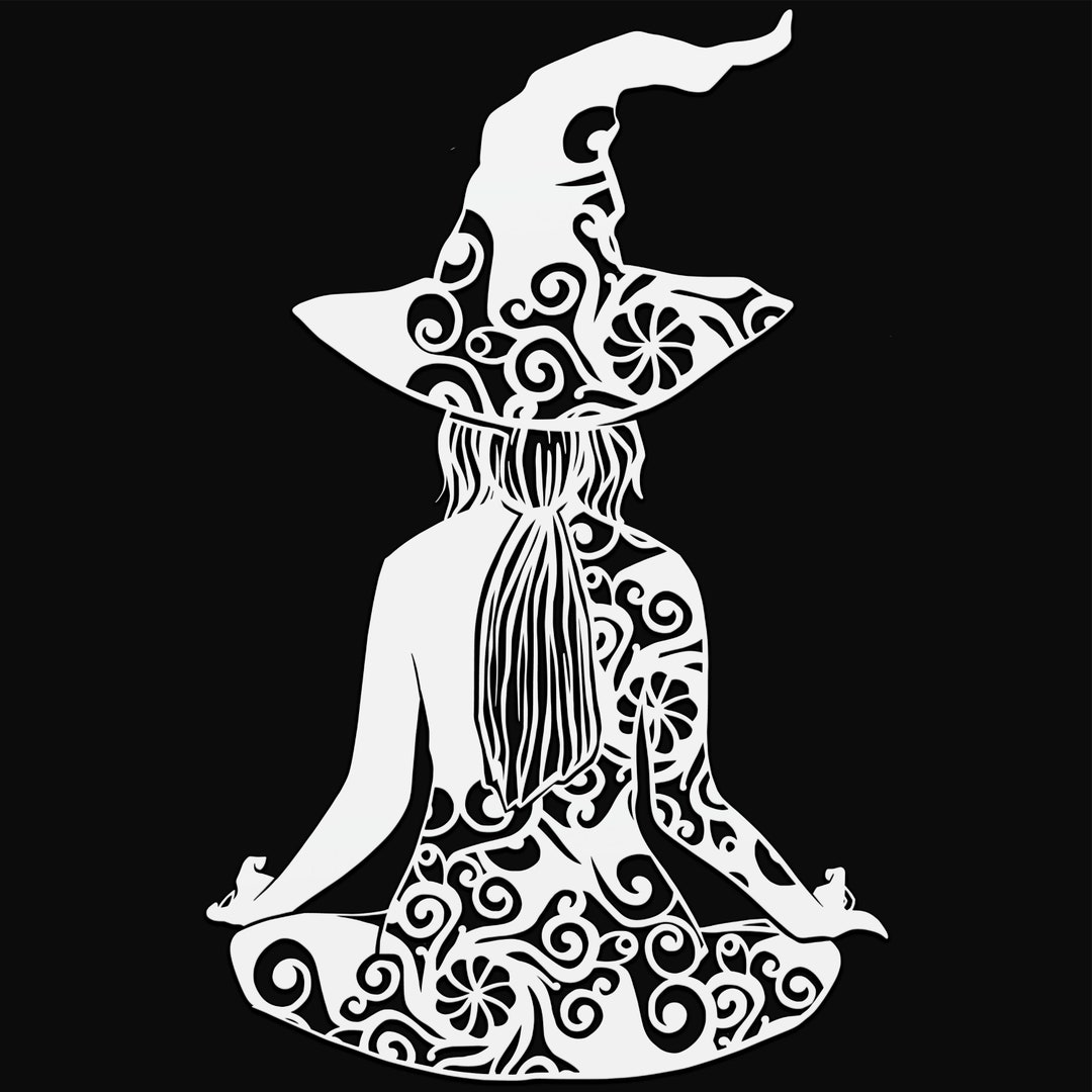 Yoga Witch Svg Cut File, Glowforge File, Vinyl Template, Laser Cut File ...