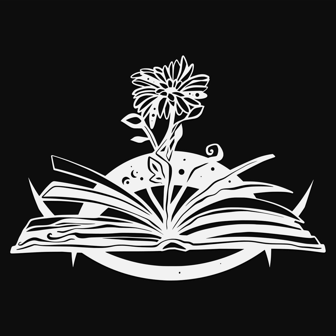 Book, Flower, and Moon Svg Cut File, Glowforge File, Vinyl Template ...