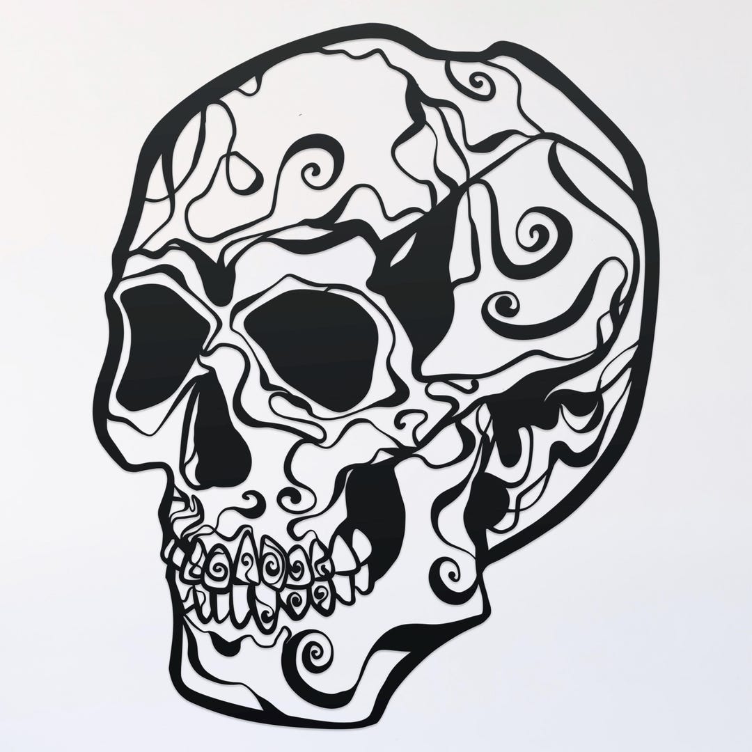 Inky Skull Svg Cut File, Glowforge File, Vinyl Template, Laser Cut File ...