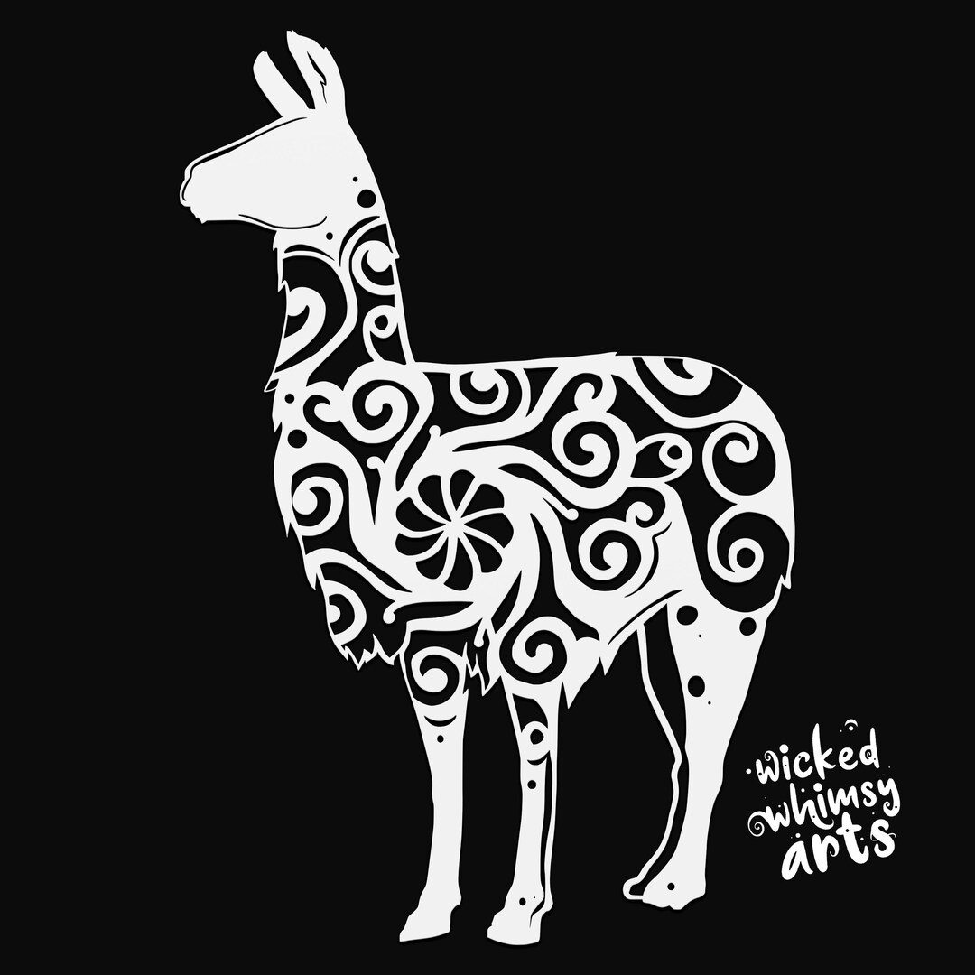 Llama Mandala Svg Cut File, Glowforge File, Vinyl Template, Squirrel ...
