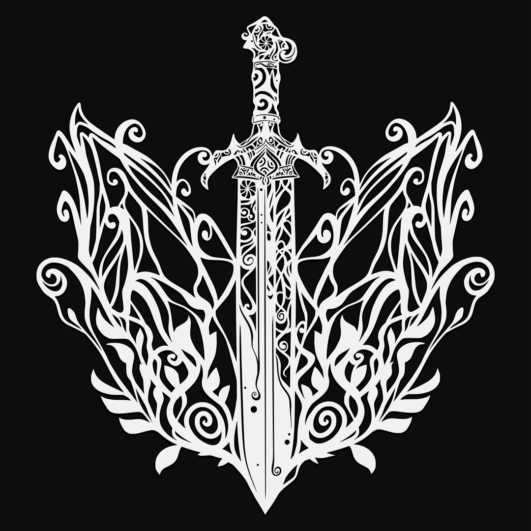 Magical Sword Mandala Svg Cut File, Glowforge File, Vinyl Template ...