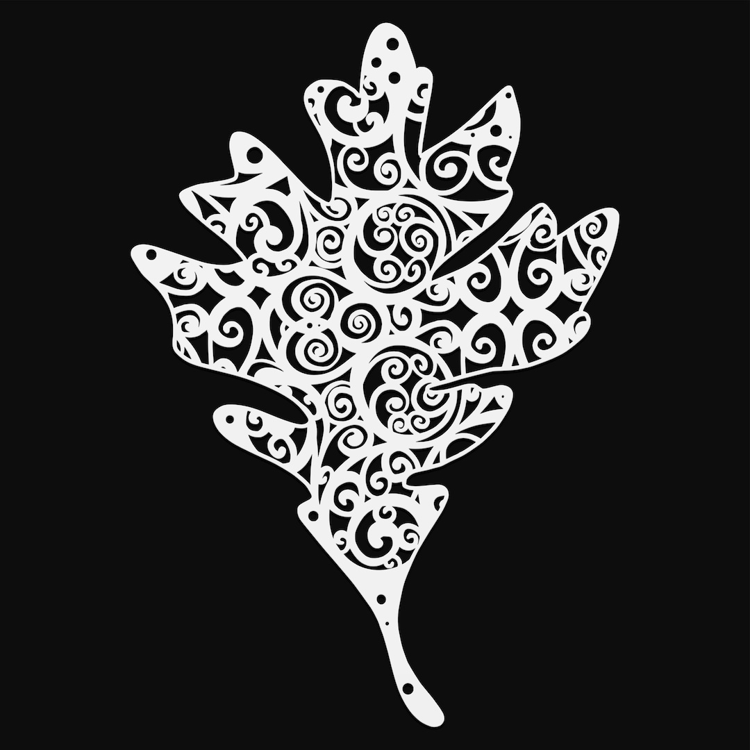White Oak Leaf Mandala Svg Cut File, Glowforge File, Leaf Vinyl ...