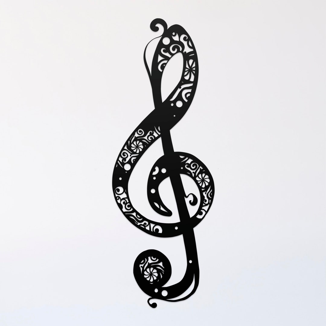 G-clef Music Note Mandala Svg Cut File, Glowforge File, Vinyl Template ...