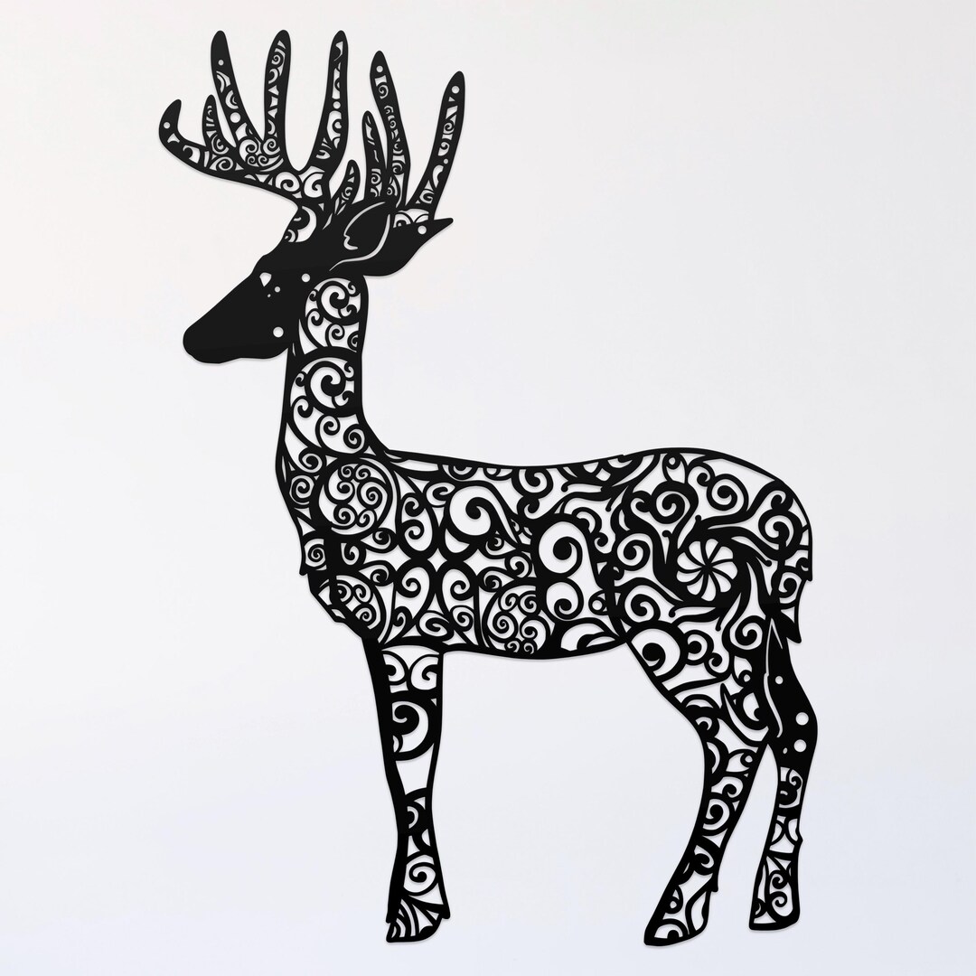 Mule Deer Mandala Svg Cut File, Deer Glowforge File, Vinyl Template ...