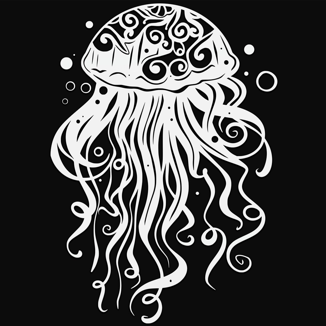Jellyfish Mandala Svg Cut File, Glowforge File, Vinyl Template, Laser ...