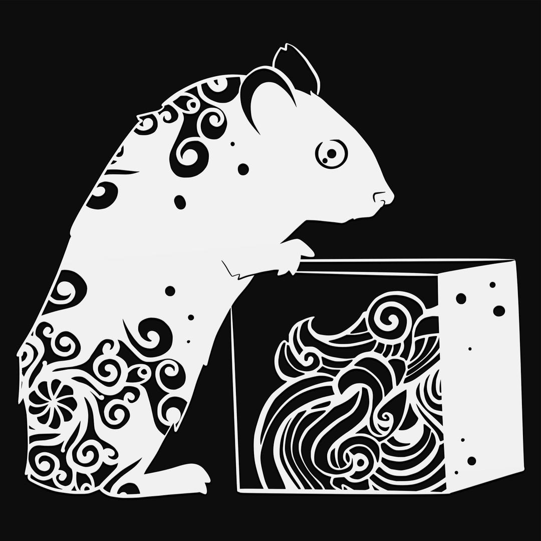 Hamster and Block Mandala Svg Cut File, Glowforge File, Vinyl Template ...