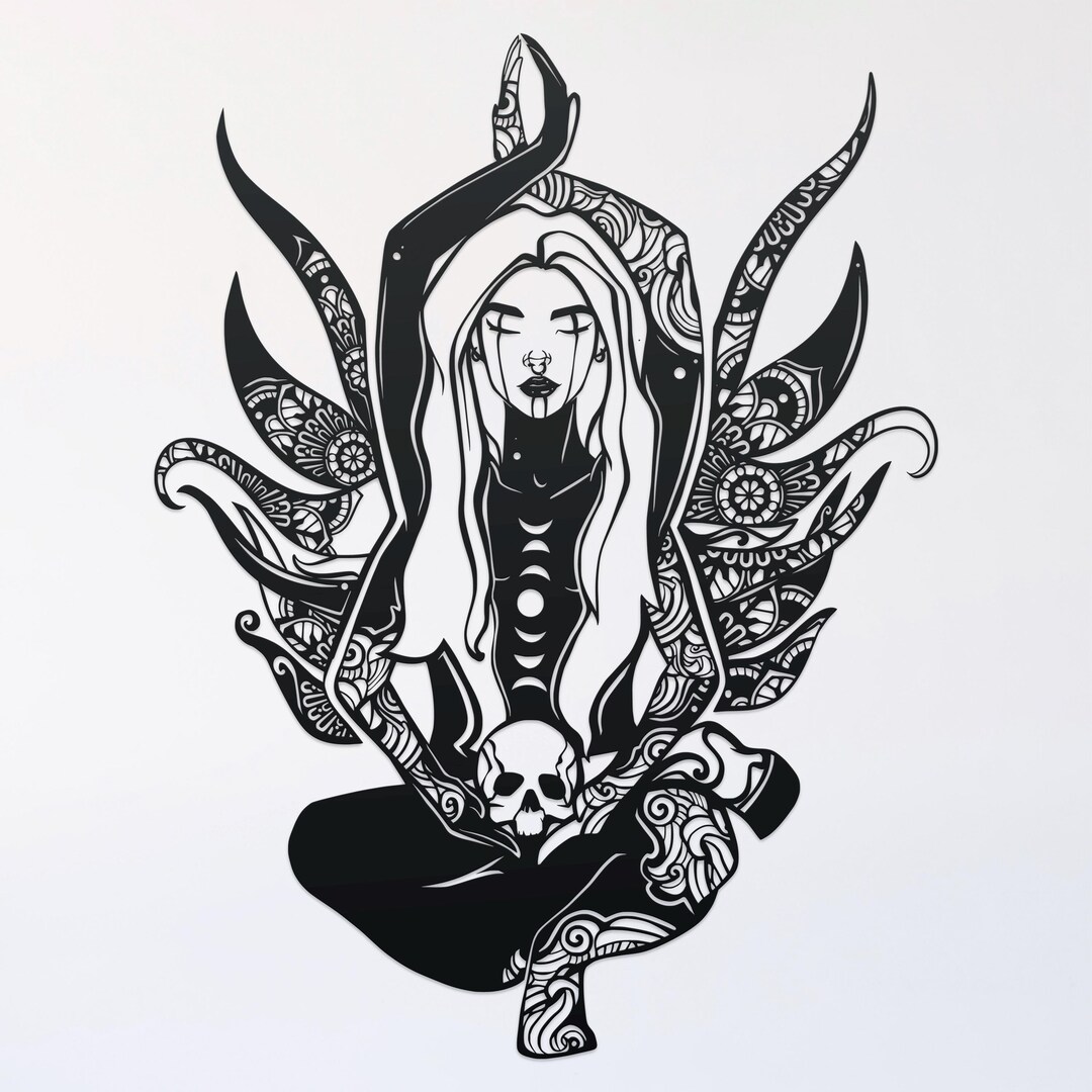 Namaste Witch Mandala Svg Cut File, Glowforge File, Vinyl Template ...