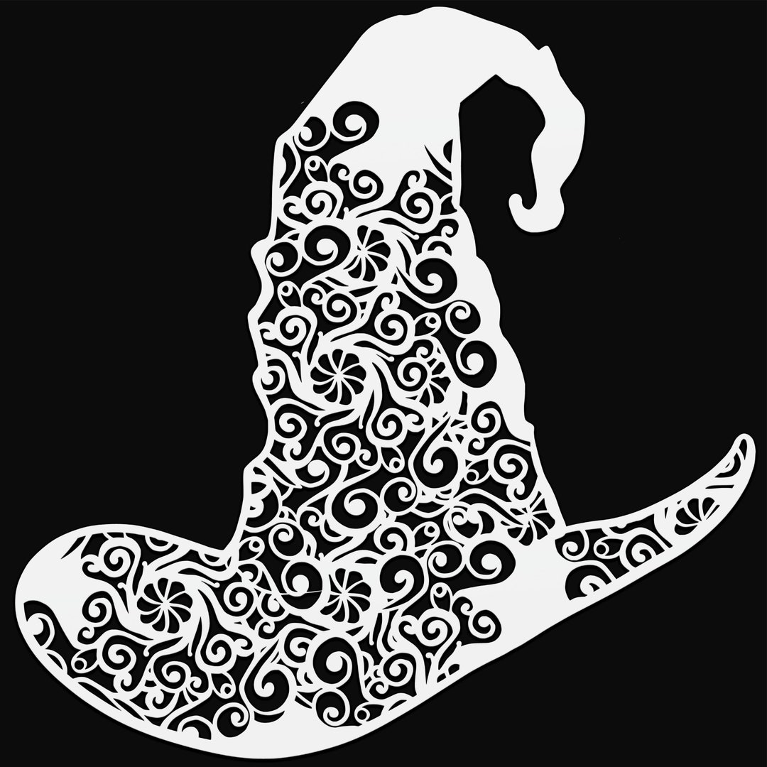 Witch Hat Mandala Svg Cut File, Glowforge File, Vinyl Template, Laser ...