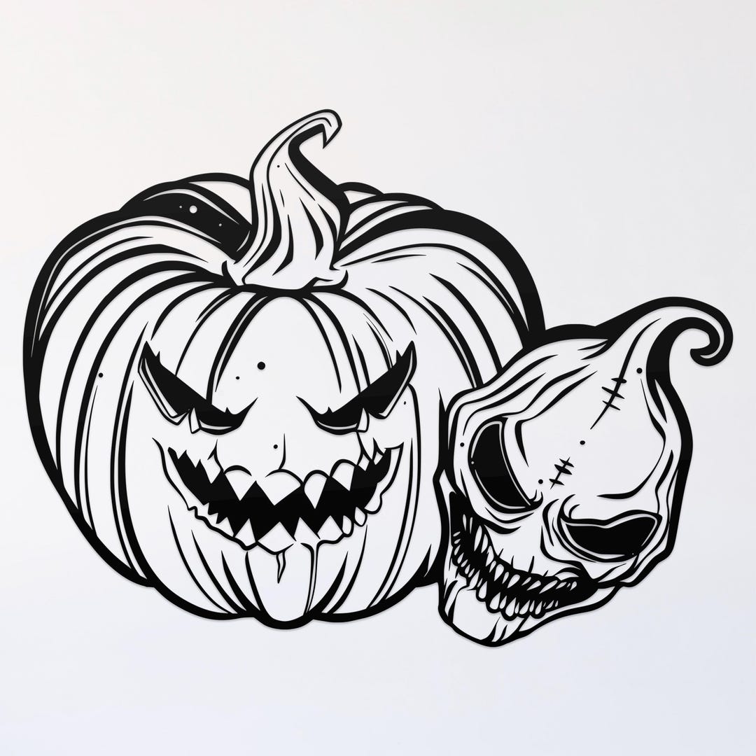 Two Jack O' Lanterns Svg Cut File, Glowforge File, Vinyl Template ...