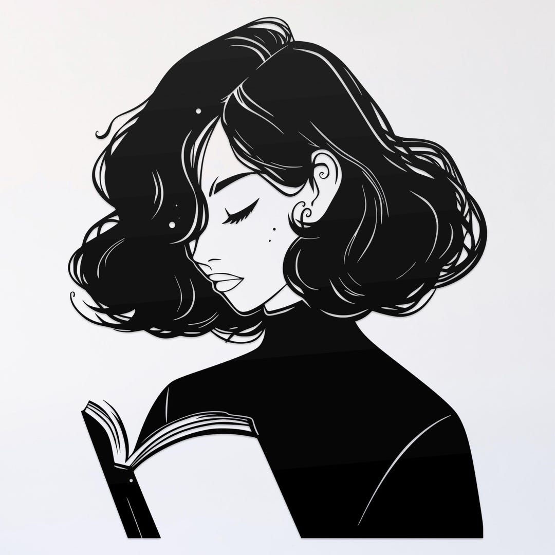 Reading Woman Svg Cut File, Glowforge File, Vinyl Template, Laser Cut ...