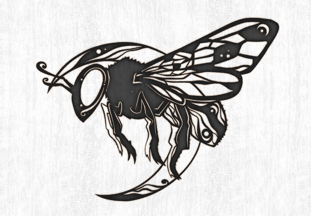 Bee and Moon Svg Bumblebee Svg Bee Mandala Svg - Etsy
