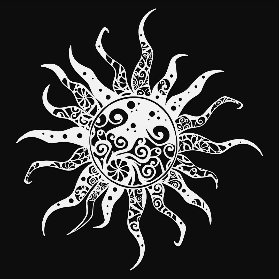 Sun Mandala Svg Cut File, Glowforge File, Vinyl Template, Laser Cut ...