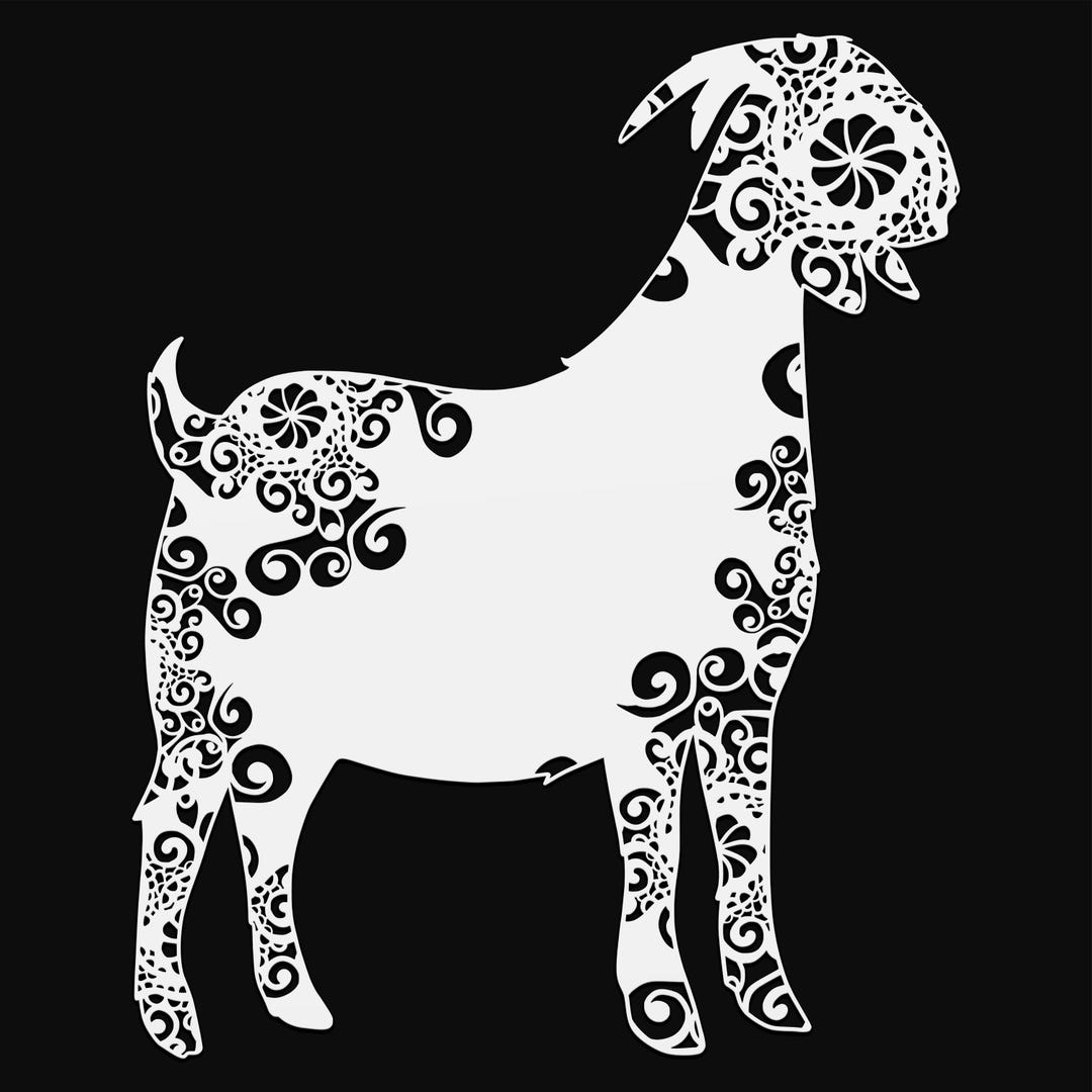 Goat Mandala Svg Cut File, Farm Glowforge File, Vinyl Template, Laser ...
