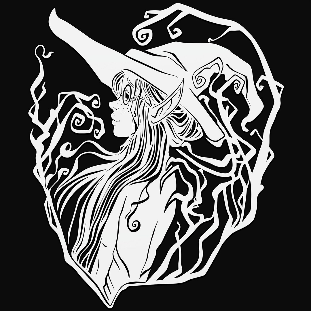 Elf Witch Svg Cut File, Glowforge File, Vinyl Template, Laser Cut File ...