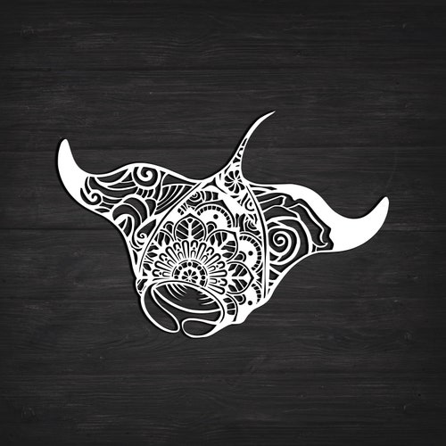 Mandala Manta Ray SVG Cut File for Cricut Crafting Zentangle - Etsy