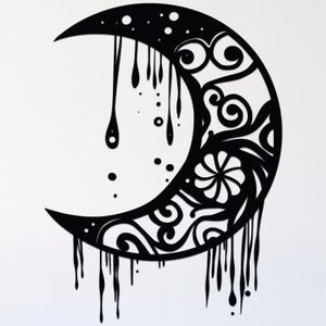 Dripping Moon Mandala Svg Cut File, Glowforge File, Vinyl Template ...