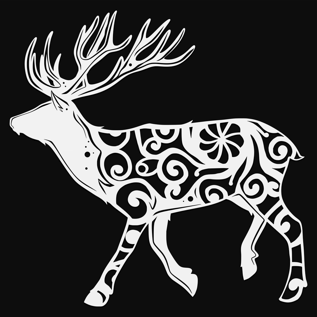 Elk Mandala Svg Cut File, Glowforge File, Vinyl Template, Laser Cut ...
