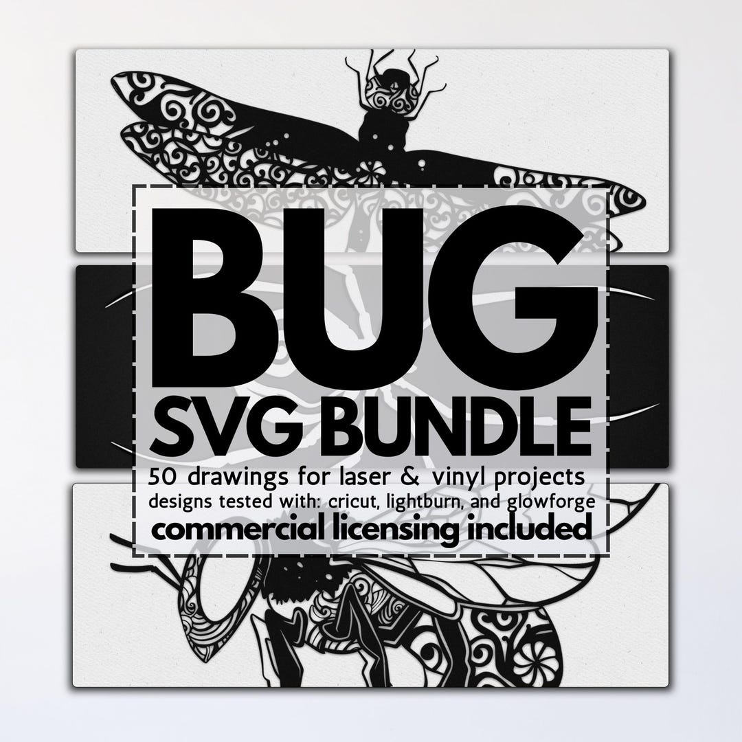Bug Mandala Laser Bundle, Glowforge Insect Files, Vinyl Bug Templates ...