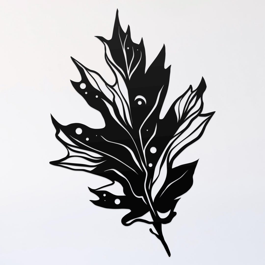 Black Oak Leaf Svg Cut File, Glowforge File, Leaf Vinyl Template, Laser ...