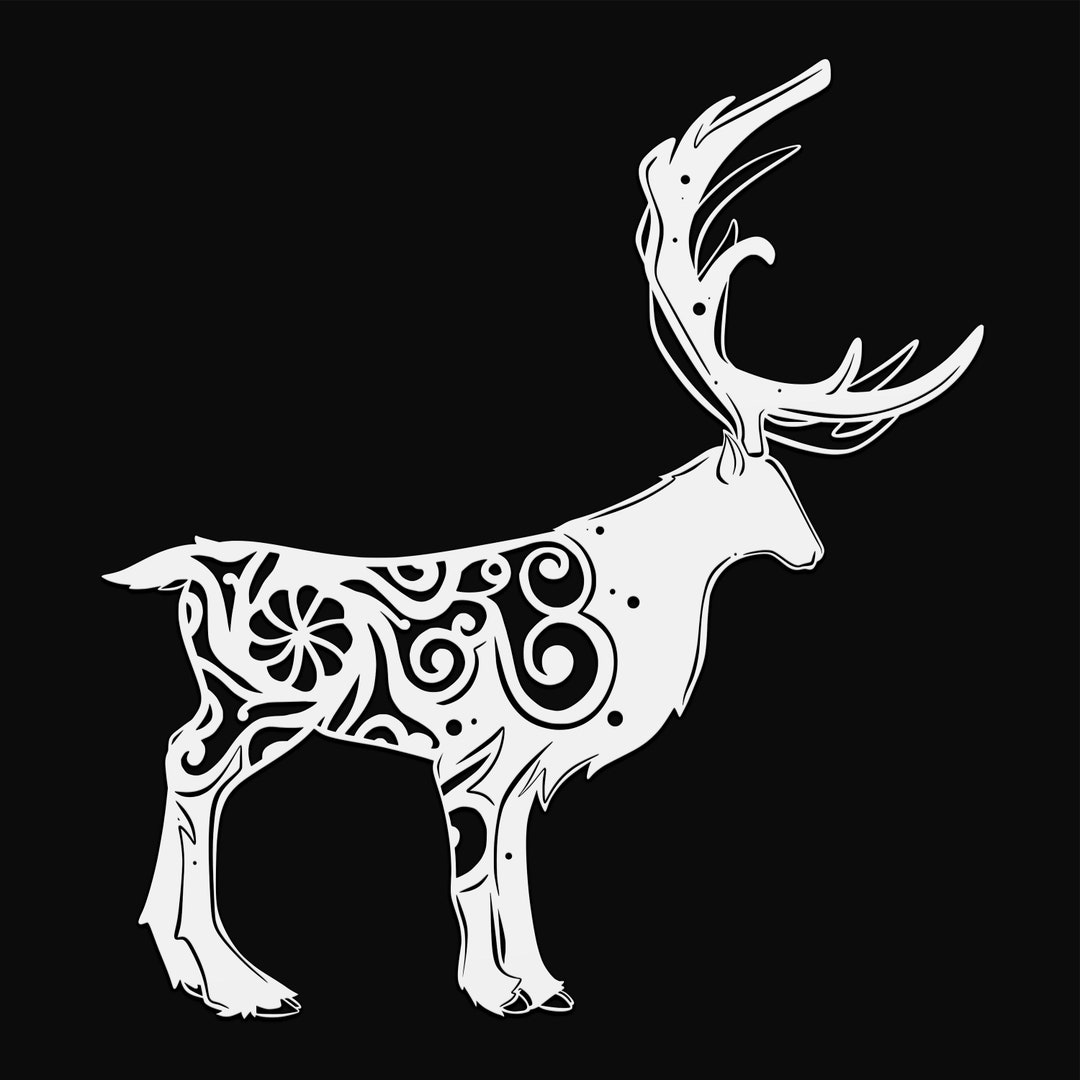 Caribou Mandala Svg Cut File, Glowforge File, Vinyl Template, Laser Cut ...