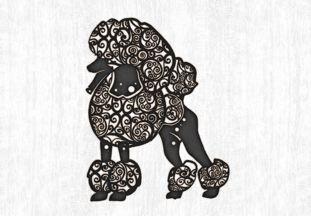 Continental Clip Poodle Svg Dog Mandala Svg - Etsy