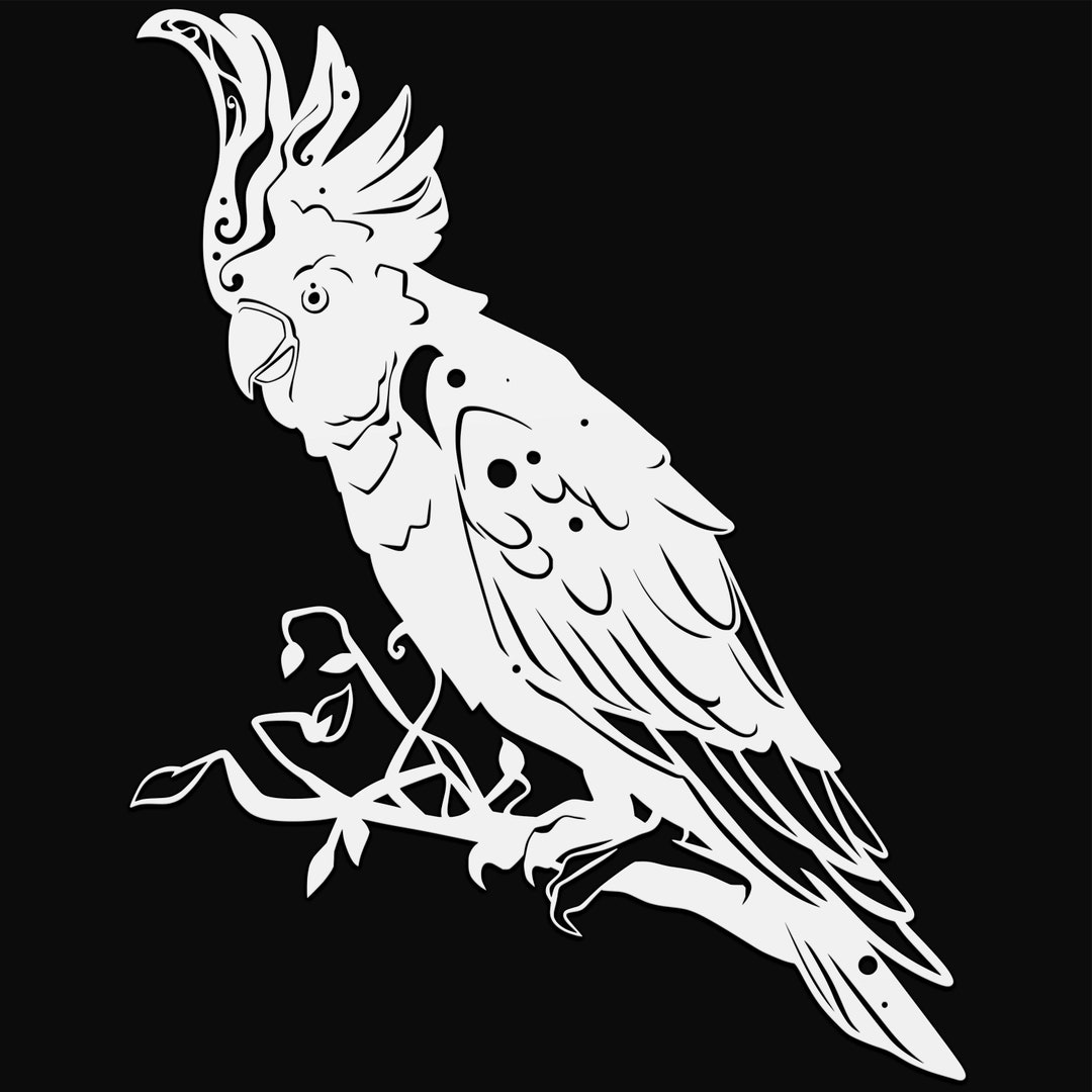 Cockatoo Svg Cut File, Glowforge File, Vinyl Template, Laser Cut File ...