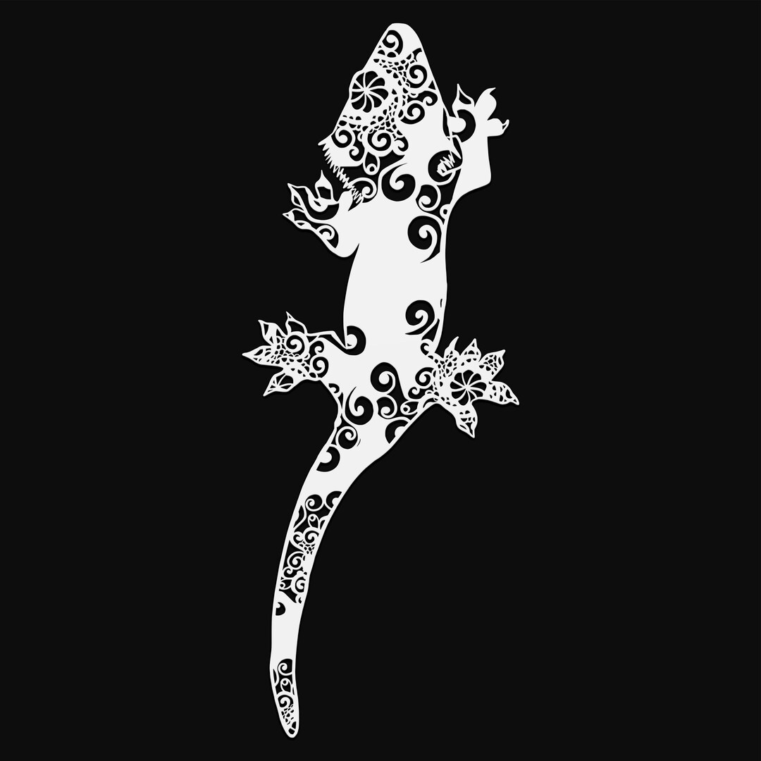 Crested Gecko Mandala Svg Cut File, Lizard Glowforge File, Vinyl ...