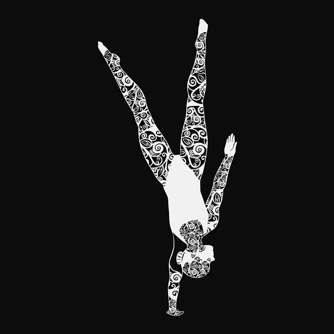 Handstand Pose Mandala Svg Cut File, Glowforge File, Vinyl Template ...