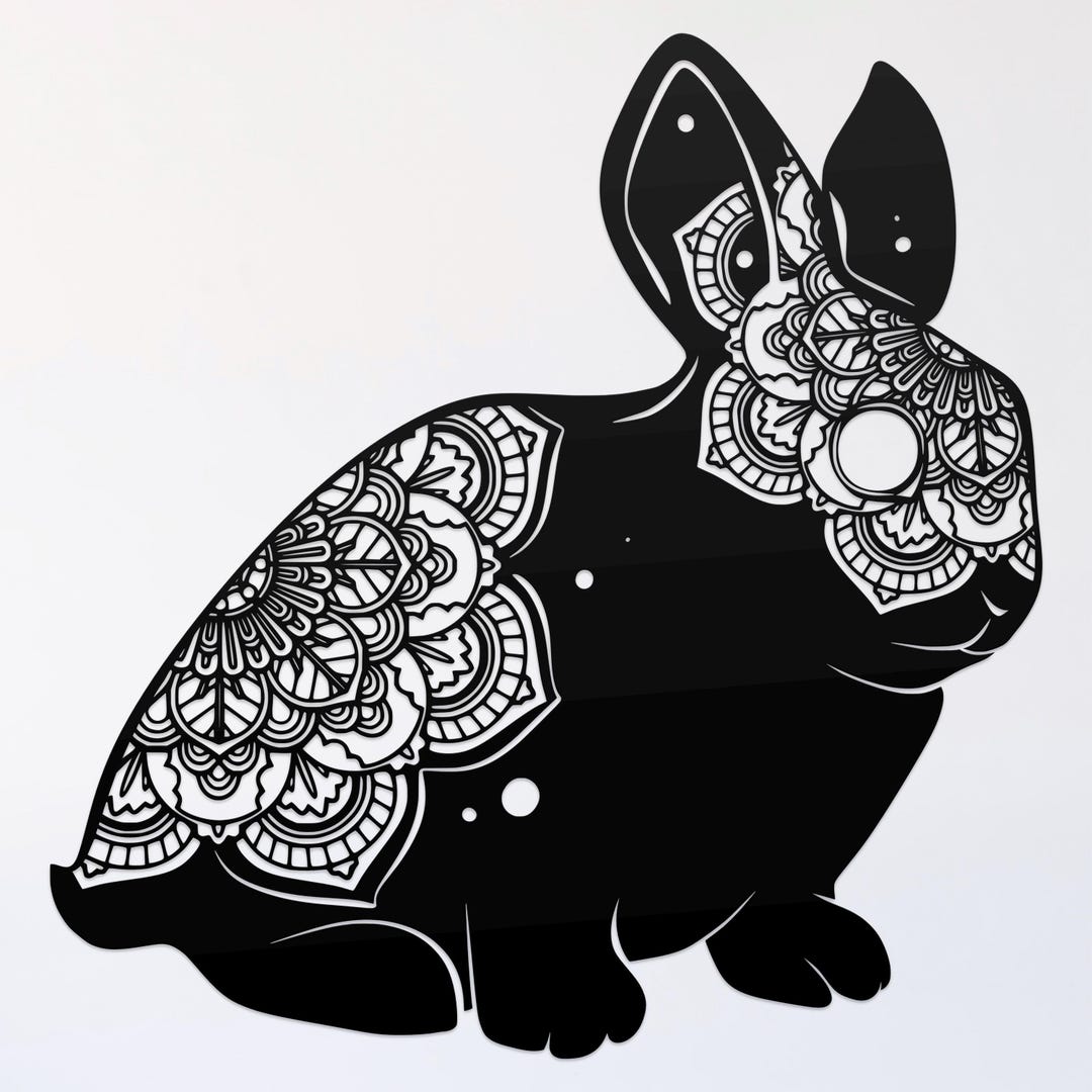 Bunny Rabbit Mandala Svg Cut File, Glowforge File, Vinyl Template ...