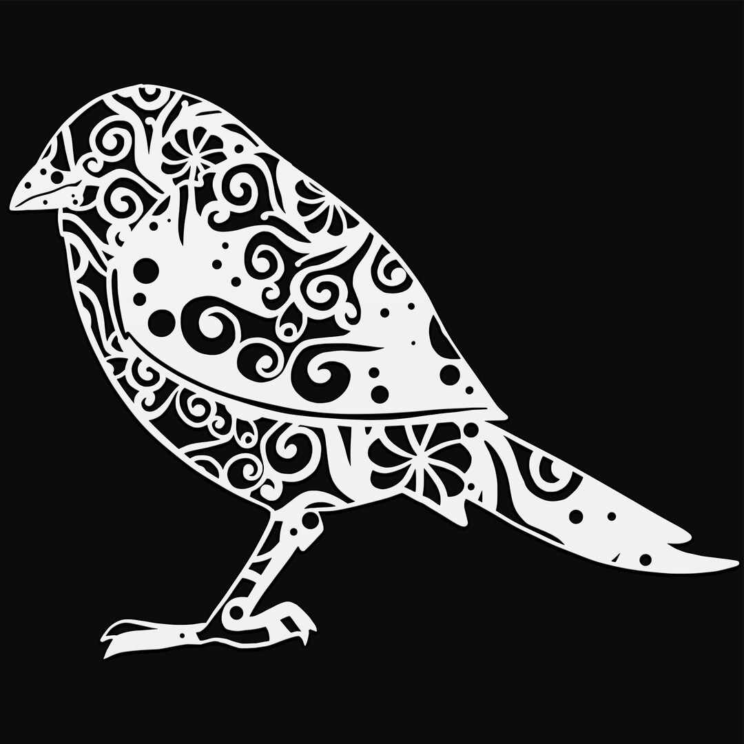 Sparrow Mandala Svg Cut File, Glowforge File, Vinyl Template, Laser Cut ...