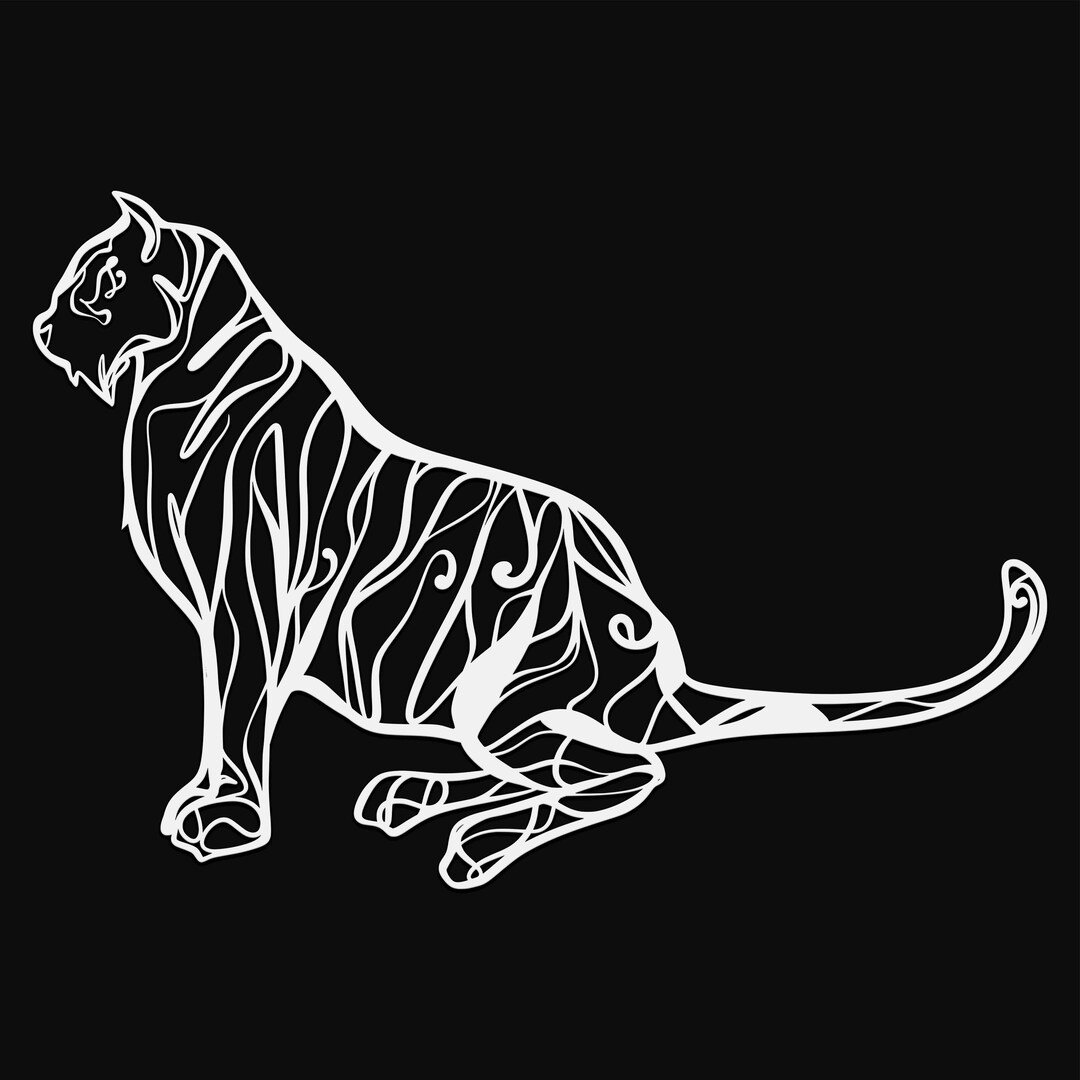Inky Tiger Svg Cut File, Glowforge File, Vinyl Template, Laser Cut File ...