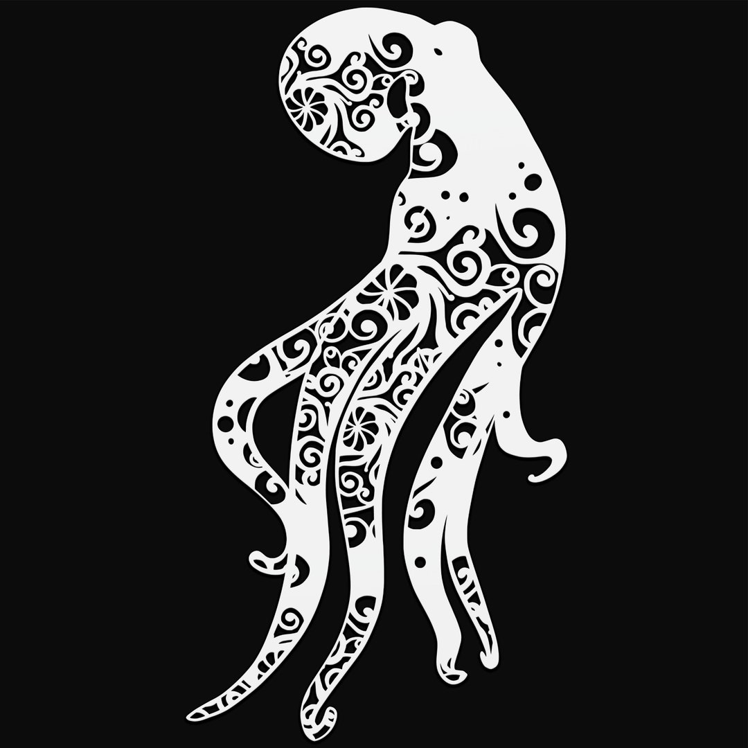 Octopus Mandala Svg Cut File, Glowforge File, Vinyl Template, Laser Cut ...