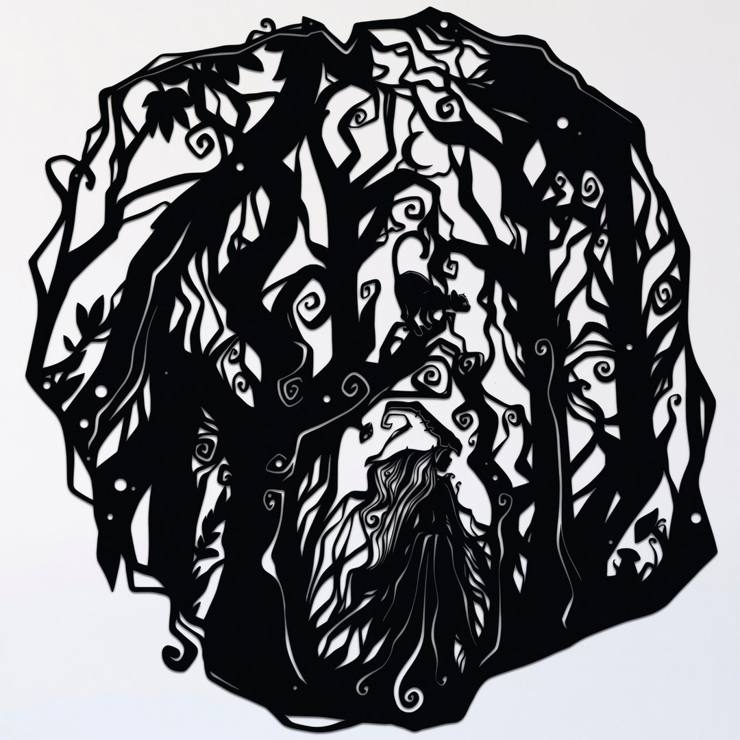 Witch of the Spiral Wood Svg Cut File, Glowforge File, Vinyl Template ...