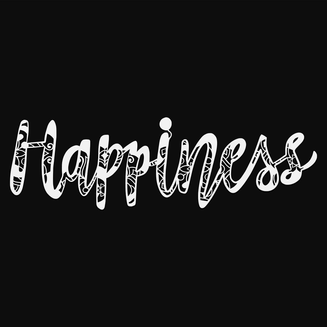 Happiness Mandala Svg Cut File, Word Cut File, Glowforge Svg, Vinyl ...