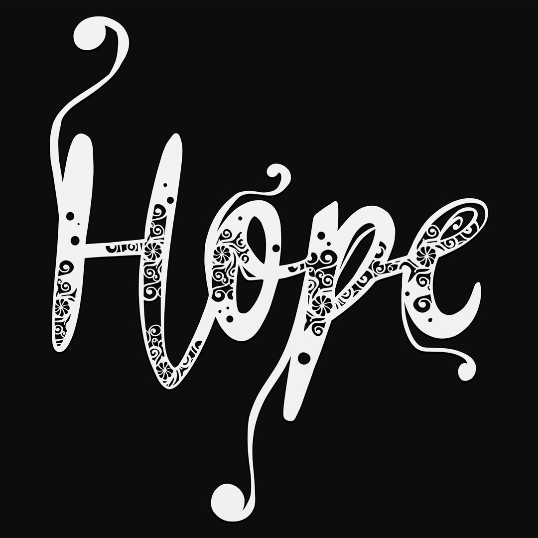 Hope Mandala Svg Cut File, Word Cut File, Glowforge Svg, Vinyl Template ...