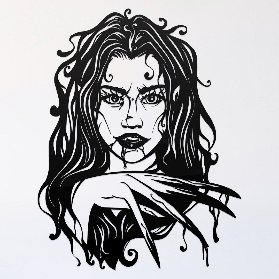 Vampire Woman Svg Cut File, Glowforge File, Vinyl Template, Laser Cut ...