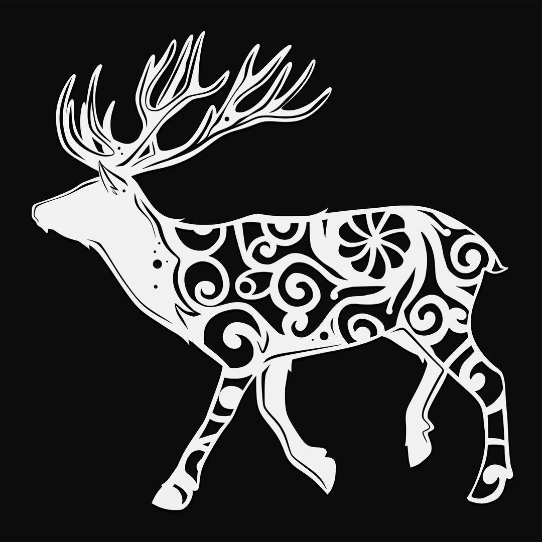Elk Mandala Svg Cut File, Glowforge File, Vinyl Template, Laser Cut ...