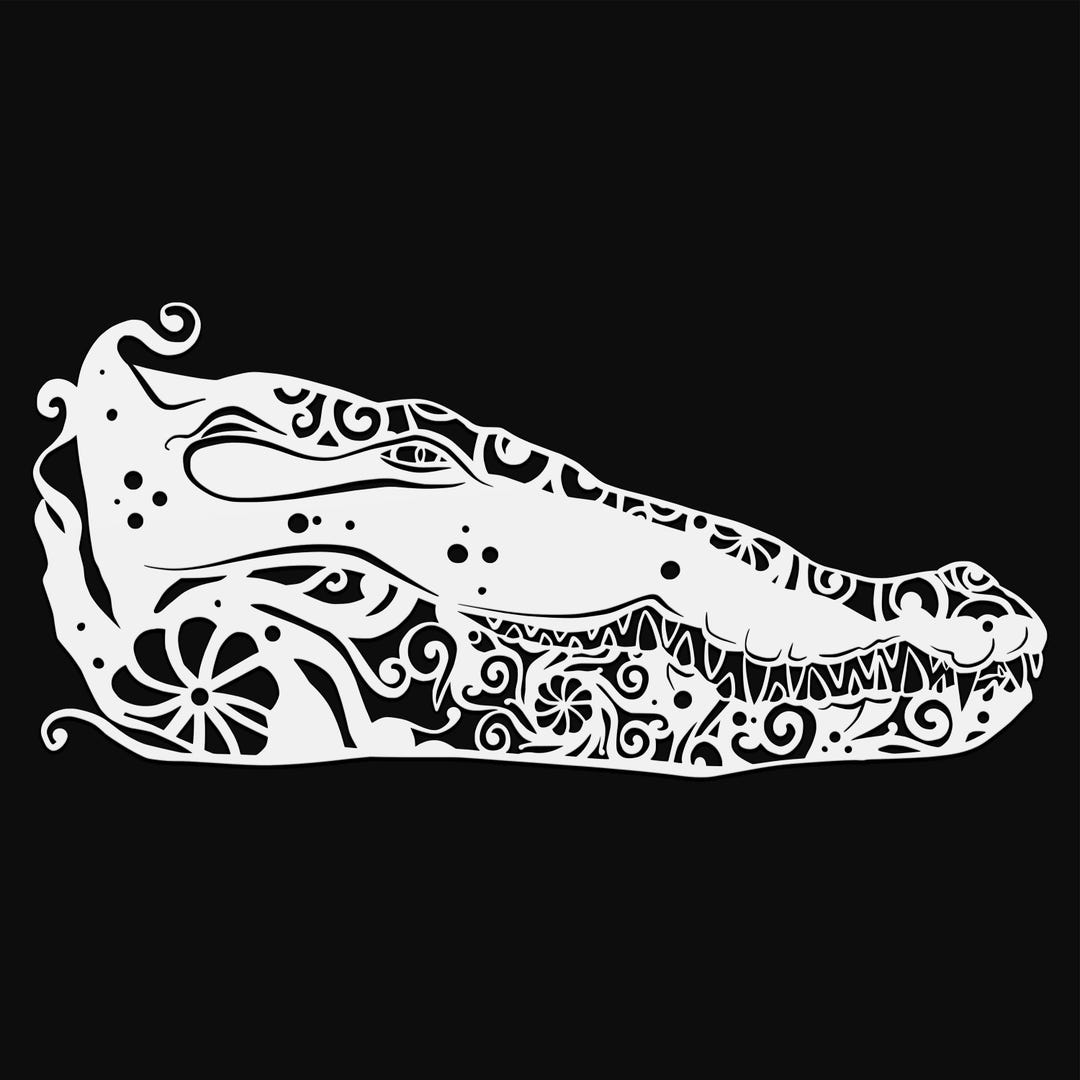 Alligator Mandala Svg Cut File, Reptile Glowforge File, Vinyl Template ...