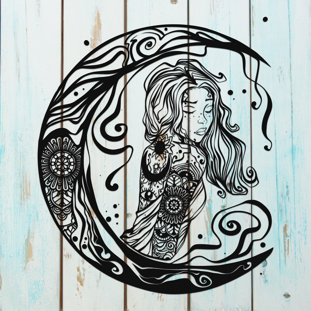 Moon Magick Woman Mandala by Wicked Whimsy Arts Svg Png - Etsy