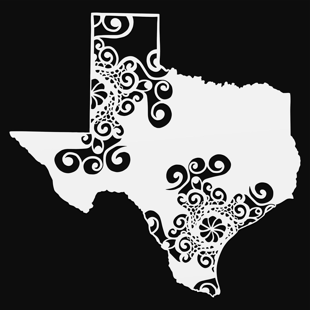 Texas Mandala Svg, Geography Cut File, Glowforge Svg, United States ...